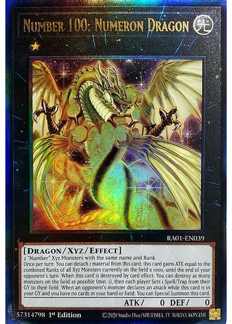 Numero 100 Drago Numeron 25th Anniversary Rarity Collection Yu Gi Oh