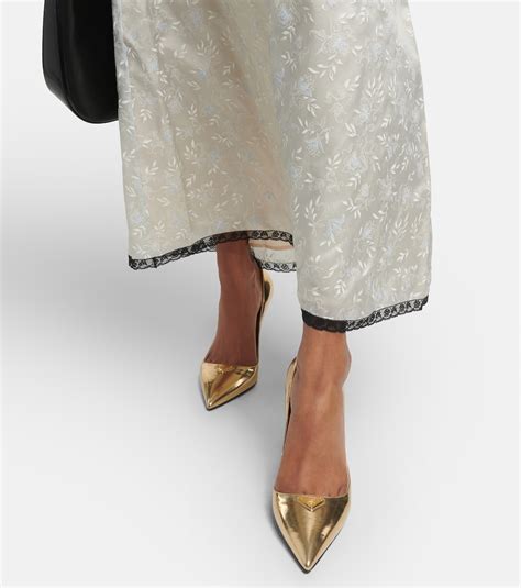 Metallic Leather Pumps In Metallic Prada Mytheresa