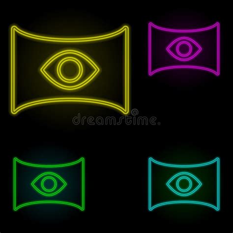 Panoramic Eye Neon Color Set Icon Simple Thin Line Outline Vector Of Augmented Reality Icons