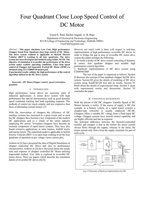 Circuit Diagram Of Four Quadrant Dc Motor Control Without Microcontroller