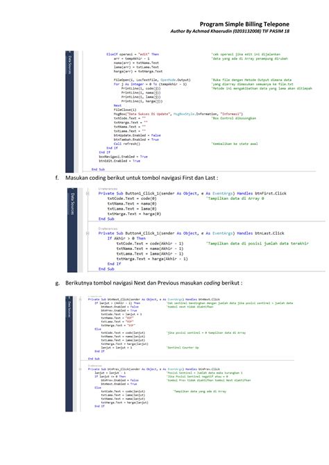 Billing Telepon Dengan Visual Basic Pdf