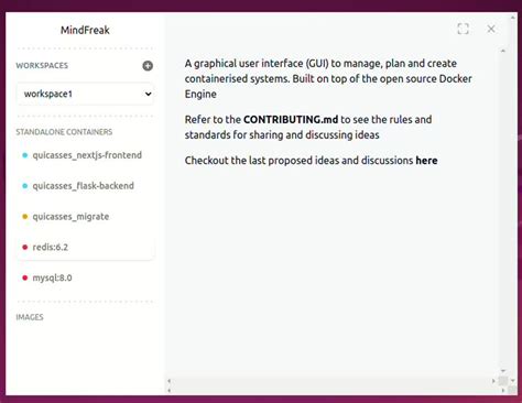 Docker Dockergui Elctronjs React Tailwindcss Openformoreideas