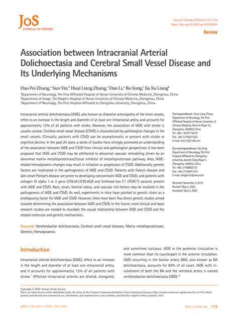 Pdf Association Between Intracranial Arterial Dolichoectasia And