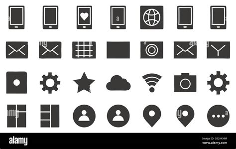 Mobile App Ui Icons Set For Web And Applications Minimalist Flat Icons Pack User Interface