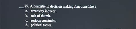 Solved A Heuristic In Decision Making Functions Like Aa