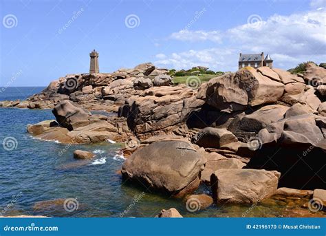 Lighthouse Of Ploumanac H In France Stock Photo Image Of Brittany