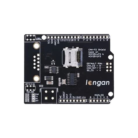 Can Fd Shield For Arduino 9 Pin Sub D Spi Selectable Obd Ii Can