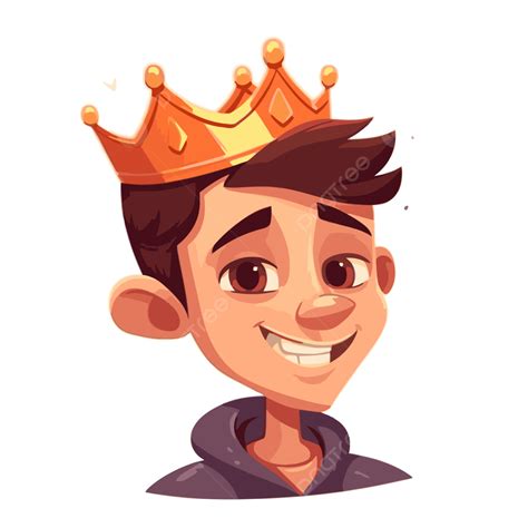 왕자의 왕관 벡터 스티커 클립 아트 만화 소년 그의 머리에 왕관을 쓰고 상표 클립 아트 Png 일러스트 및 벡터 에 대한 무료 다운로드 Pngtree