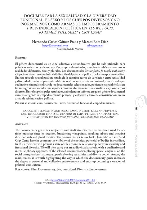 PDF Documentar La Sexualidad Y La Diversidad Funcional El Sexo Y Los Cuerpos Diversos Y No