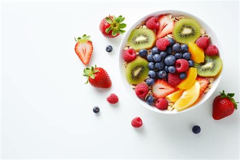 Premium Photo Mix Fruit Chat On White Background