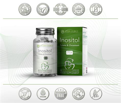 Herb Ology Myo Inositol Capsules With Chromium And Folate 90 Vegan Myo