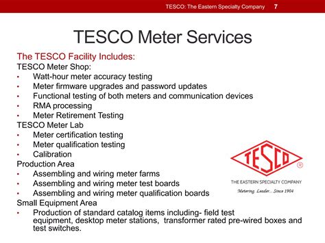 Tesco Meter Services Ppt