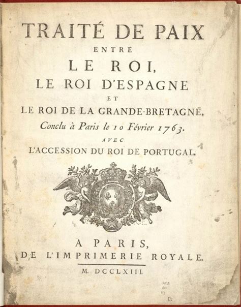 Tal día como hoy de 1763 se firma el Tratado de París