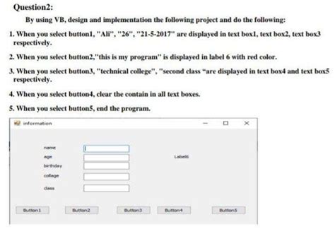 Question By Using Vb Design And Implementation Chegg
