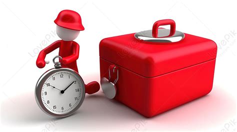 3d 시각적 그림으로 효율성 향상 일반 배경의 빨간색 도구 키트 및 스톱워치 기술자 배경 시각적 배경 빨간색 배경 이미지 Hd 기술자 시각적 빨간색 배경 사진