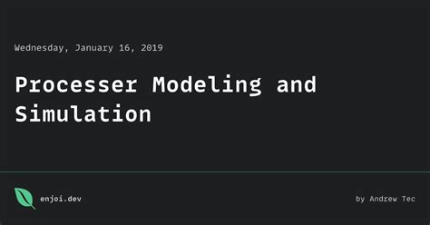 Processer Modeling And Simulation Enjoi Dev