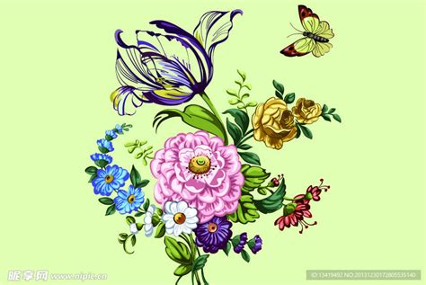 百花争艳设计图 背景底纹 底纹边框 设计图库 昵图网