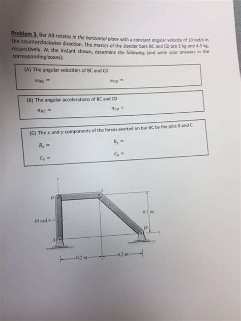 Solved Bar AB Rotates In The Horizontal Plane With A Chegg