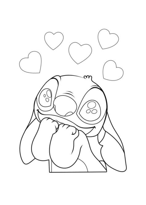 Desenhar Stitch Apaixonado Para Colorir Imprimir E Desenhar
