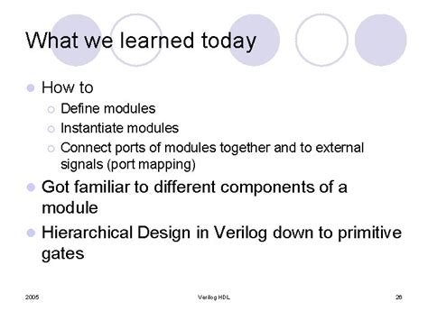 Digital System Design Verilog Hdl Modules And Ports