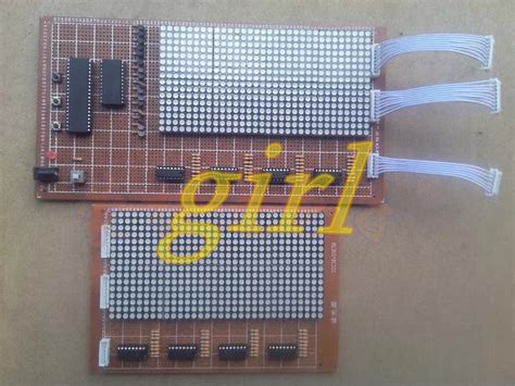 Dot Matrix Display Board Learning Board 51 Mcu Guidance 16x64 Dot