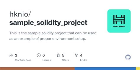 GitHub Hknio Sample Solidity Project This Is The Sample Solidity Project That Can Be Used As