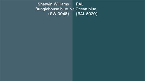 Sherwin Williams Bunglehouse Blue Sw 0048 Vs Ral Ocean Blue Ral 5020