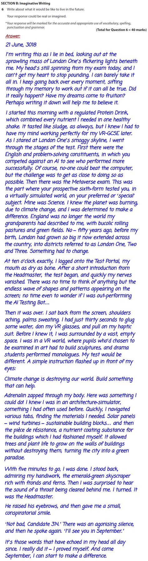 Edexcel GCSE Nov English Language Past Paper Questions And Answers PiAcademy Tutors