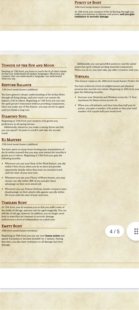 What You Think Of This Monk Homebrew Fixed R Dungeonsanddragons
