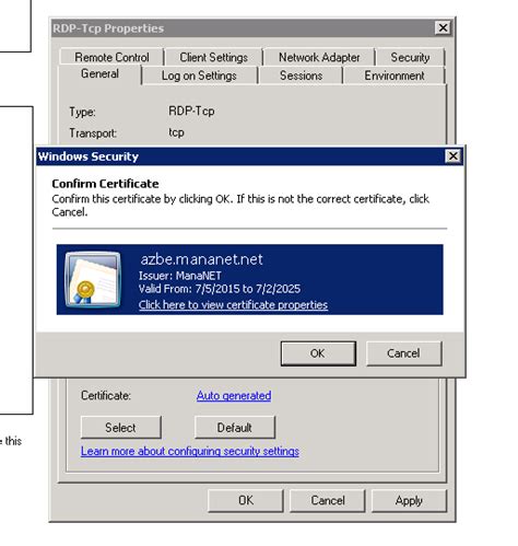 Using A Custom Security Certificate For RDP Connections Manatails Blog