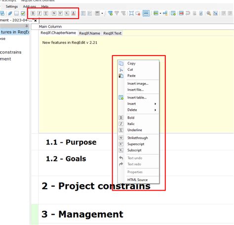Edit Reqif Requirement Files Reqedit Documentation