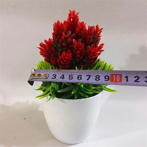 Temacd Simulation Plant Potted Podocarpus Pine Small Bonsai Fake Flower