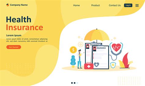 건강 보험 개념 남자는 건강 양식 보험을 작성 웹 방문 페이지 Ui 모바일 앱 배너 템플릿에 적합합니다 벡터 일러스트레이션