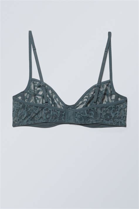 Lucy Lace Underwire Bra Dark Turquoise Weekday Dk