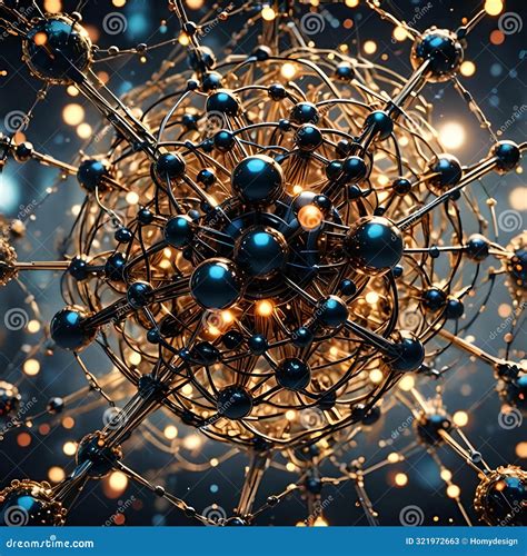 Quantum Physics Concept Of Atoms Interactions Stock Illustration
