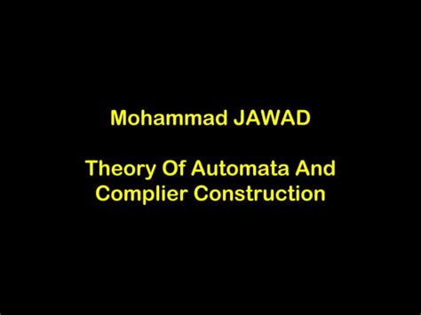 Theory Of Automata And Formal Language