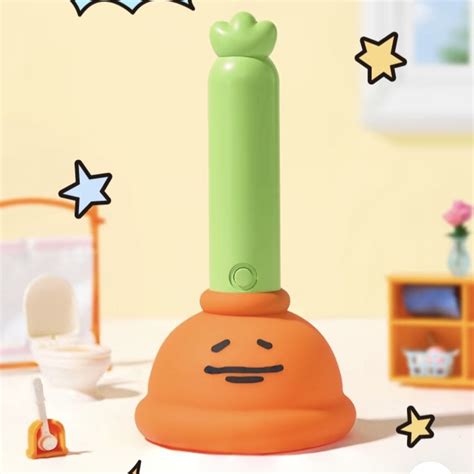 Plunger Night Light Cute Plunger Lamp Wooden Bar Silicone Funny