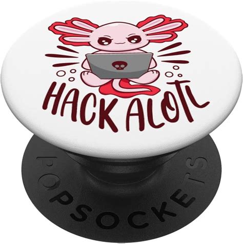 funny kawaii axolotl hacker cute coder nerd salamander