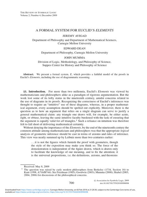 Formal System For Euclids Elements Pdf