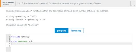 Solved Implement An Operator ﻿function That Repeats