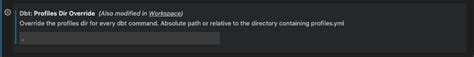 Profiles Dir Override Setting Doesn T Seem To Work Issue AltimateAI Vscode Dbt Power