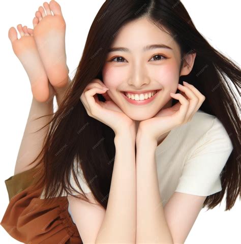 Premium Photo A Woman Posing For A Picture With Her Feet Up