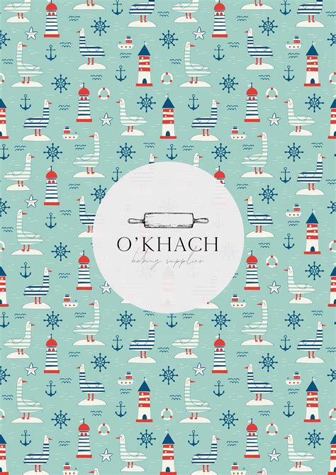 Sailor Pattern Edible Image Okhach Baking Supplies