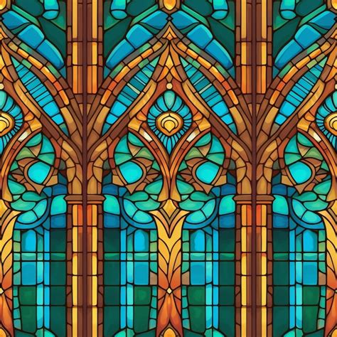 Premium Ai Image A Close Up Of A Stained Glass Window With A Cross Generative Ai