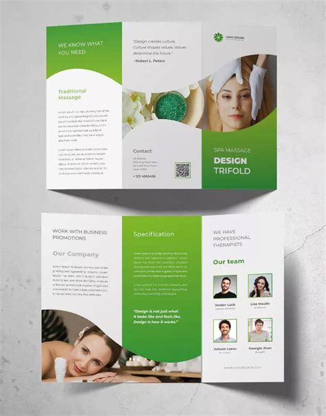 Spa Massage Trifold Brochure Template