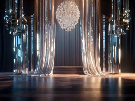 Premium Photo An Opulent Empty Event Stage With A Shimmering Crystal