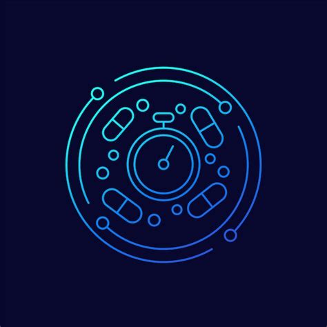 Premium Vector Medication Time Icon With Pills Linear Design