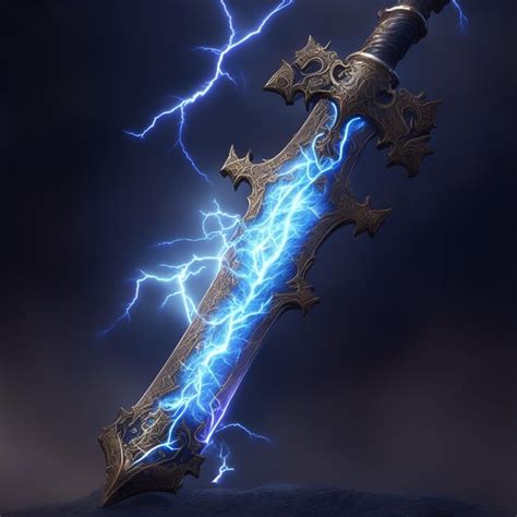Premium Ai Image Sword Of Lightning