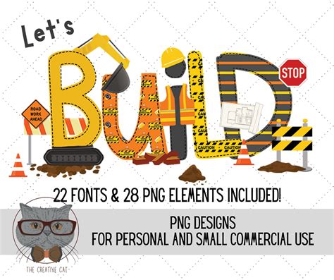 Construction Alphabet Png Font Bundle Builder Excavator Letters Alpha
