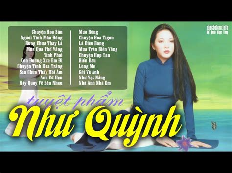 Tuyển Tập Ca Khúc Trữ Tình Bolero Hay Nhất Của Ca Sĩ Như Quỳnh